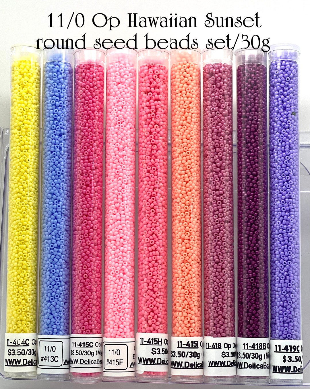 11/0 Op Hawaiian Sunset Round Seed Bead Set/30g Ea - Etsy