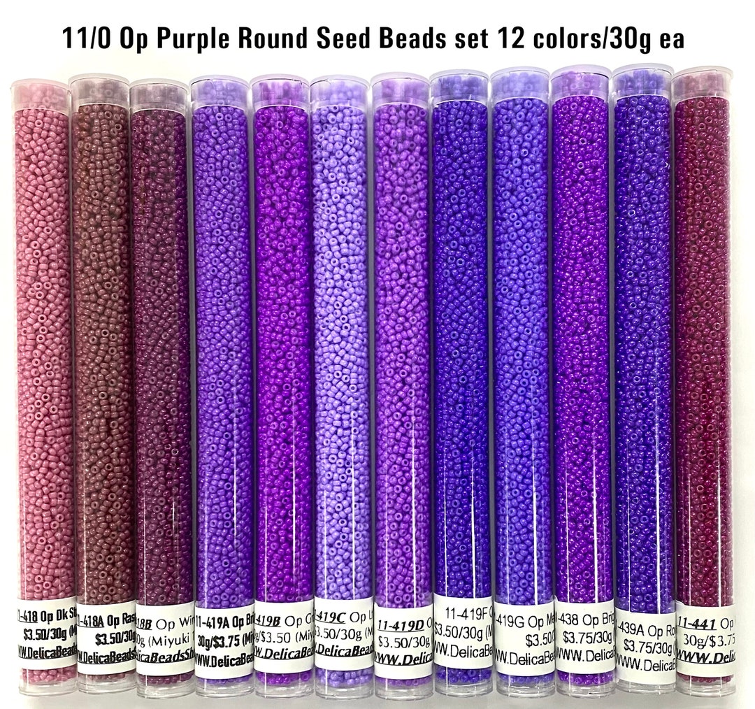 11/0 Opaque Purples Round Seed Beads Set/30g Ea Color - Etsy