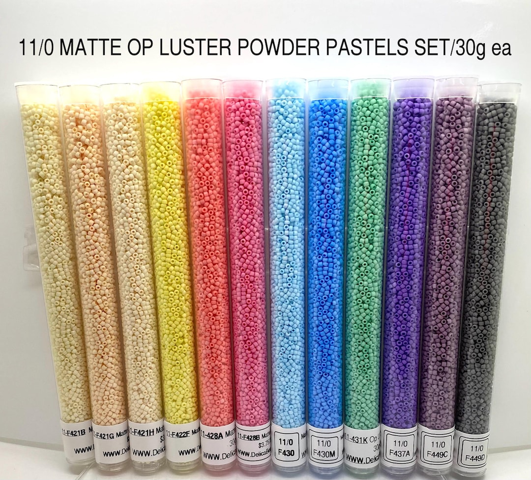 11/0 Matte Op Luster Powder Pastel Round Seed Bead Set/30g Ea - Etsy