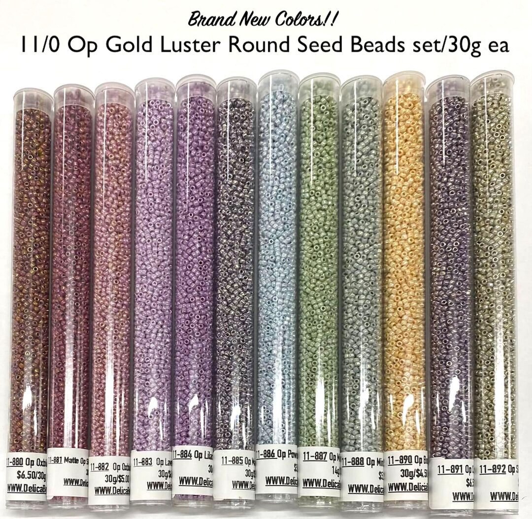 11/ Op Gold Luster Round Seed Bead Set - Etsy