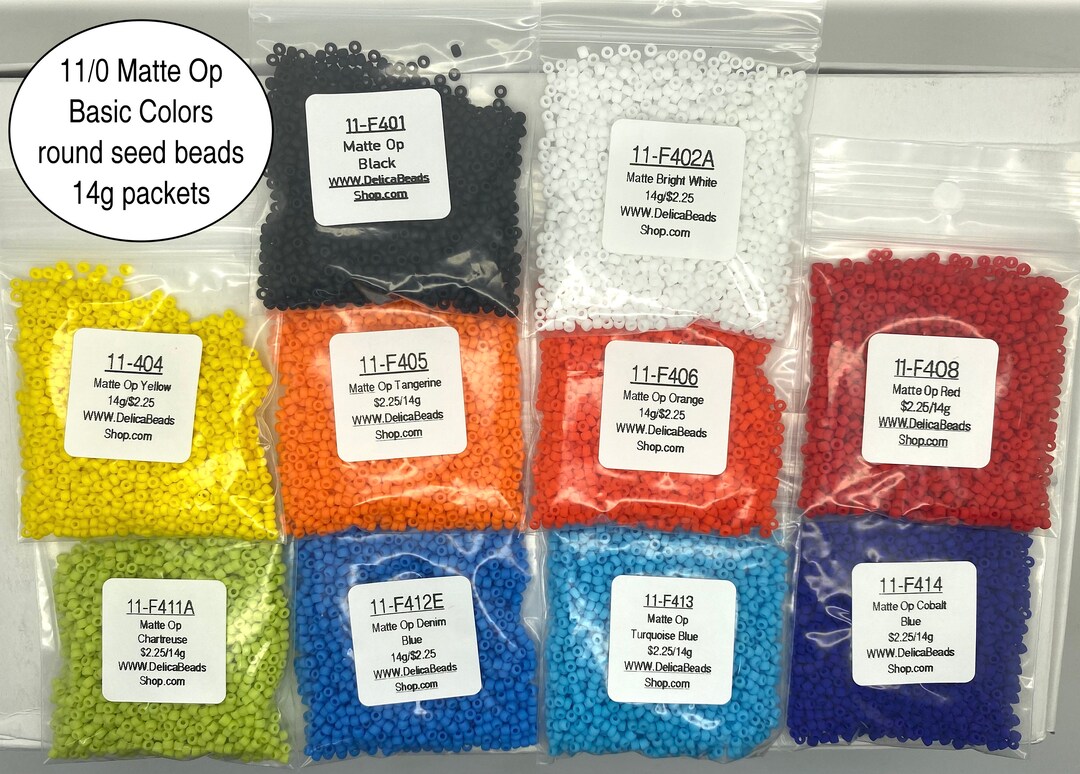 11/0 Matte Opaque Basic Colors Round Seed Bead Set - Etsy
