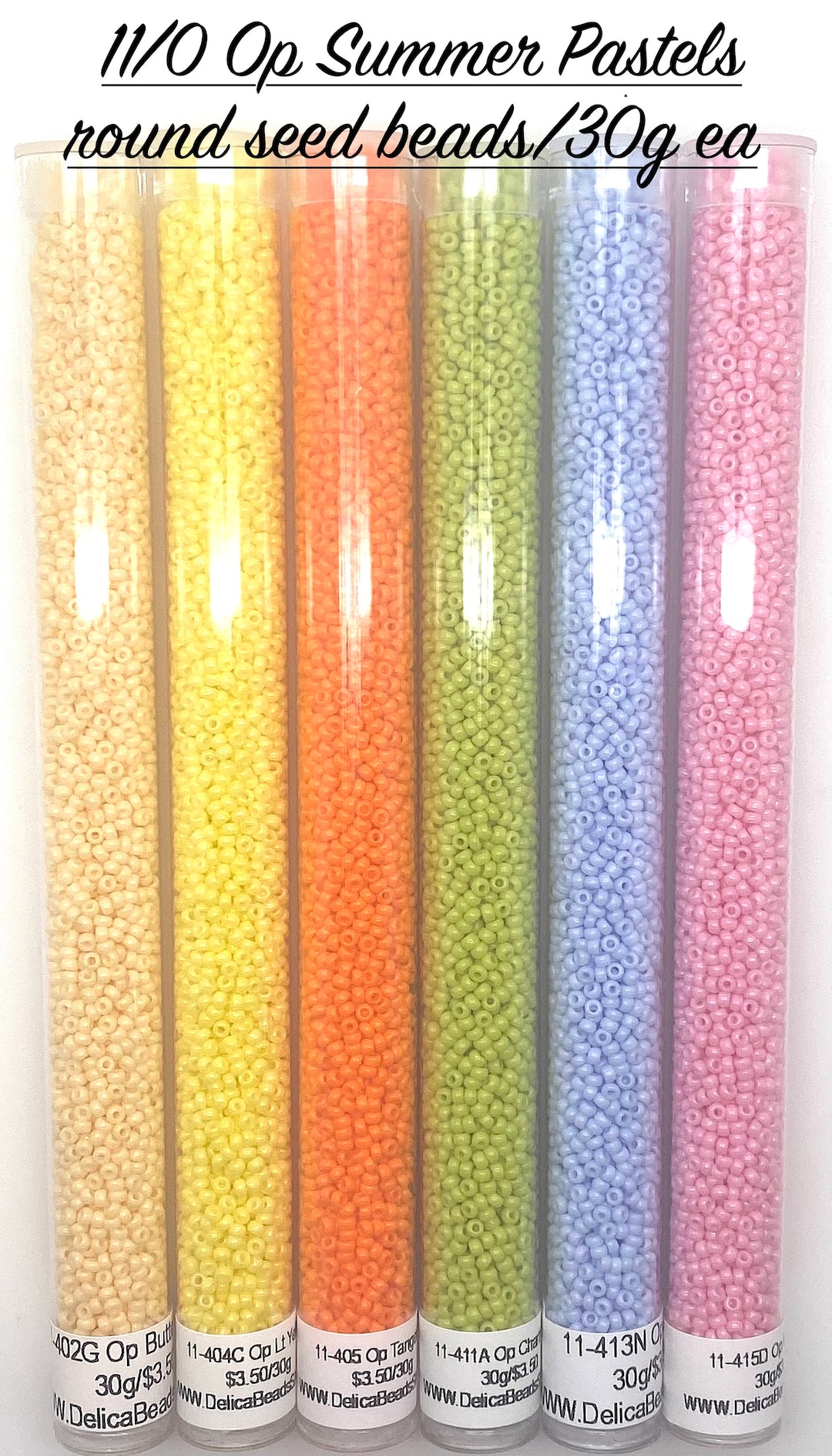 11/0 Op Summer Pastels Round Seed Bead Set/30g Ea - Etsy