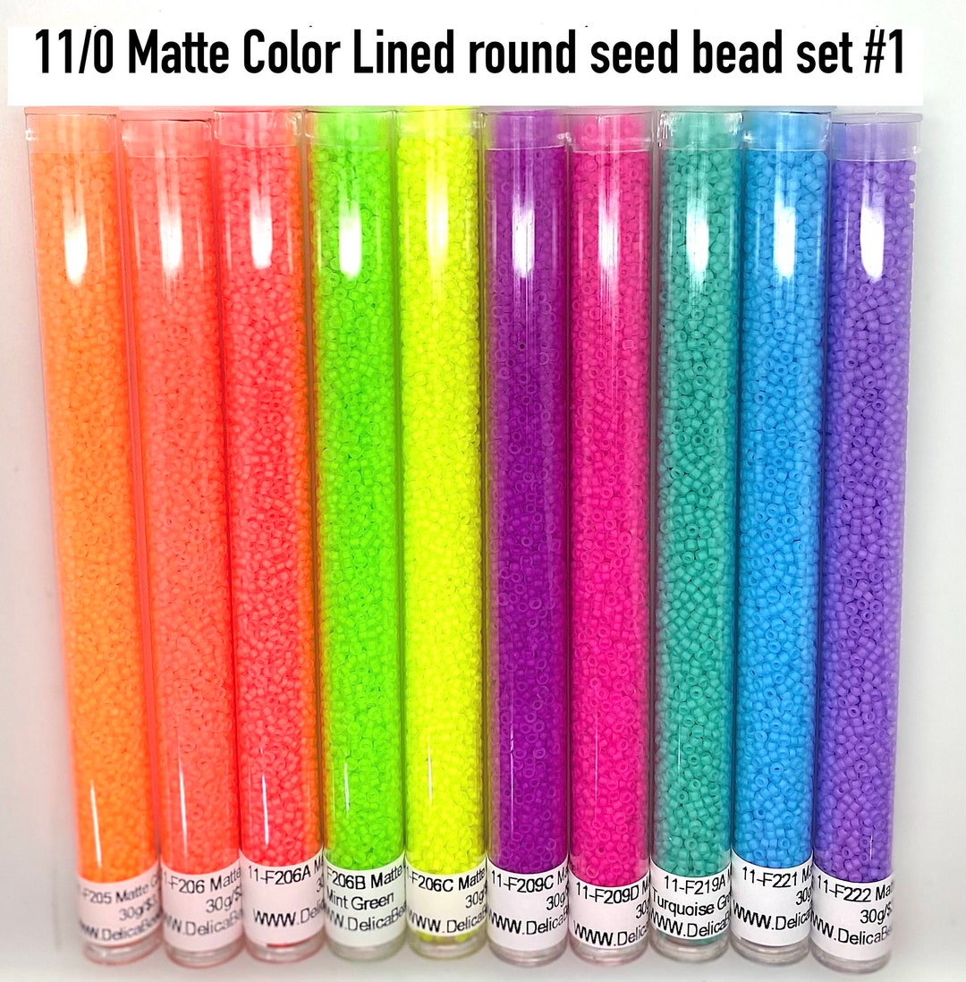 11/0 Matte Color Lined Round Seed Bead Set #1 - Etsy