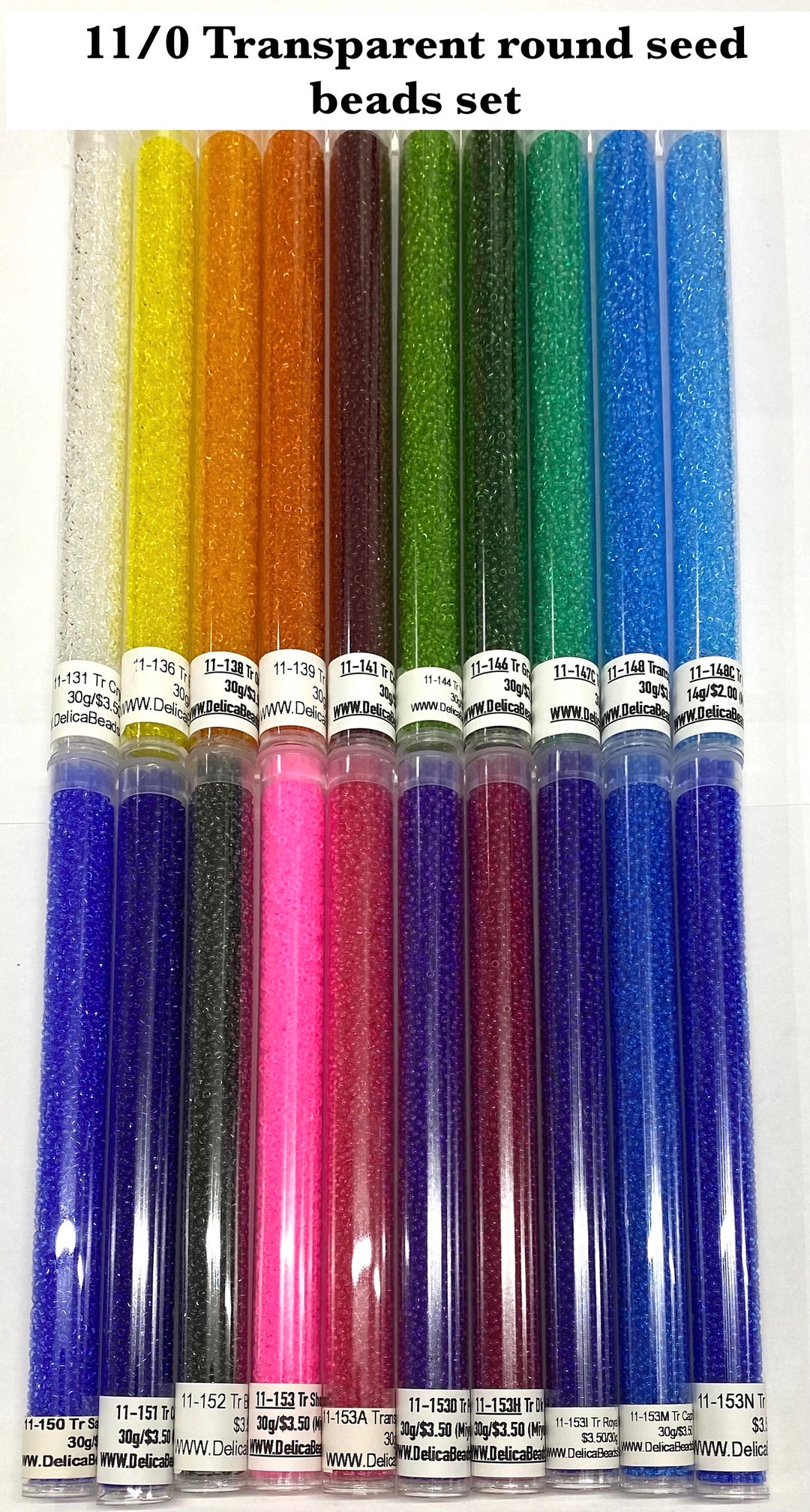 11/0 Transparent Round Seed Beads Set - Etsy