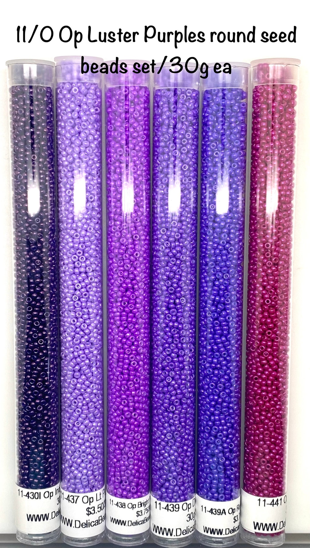 11/0 Op Luster Purples Round Seed Bead Set/30g Ea - Etsy