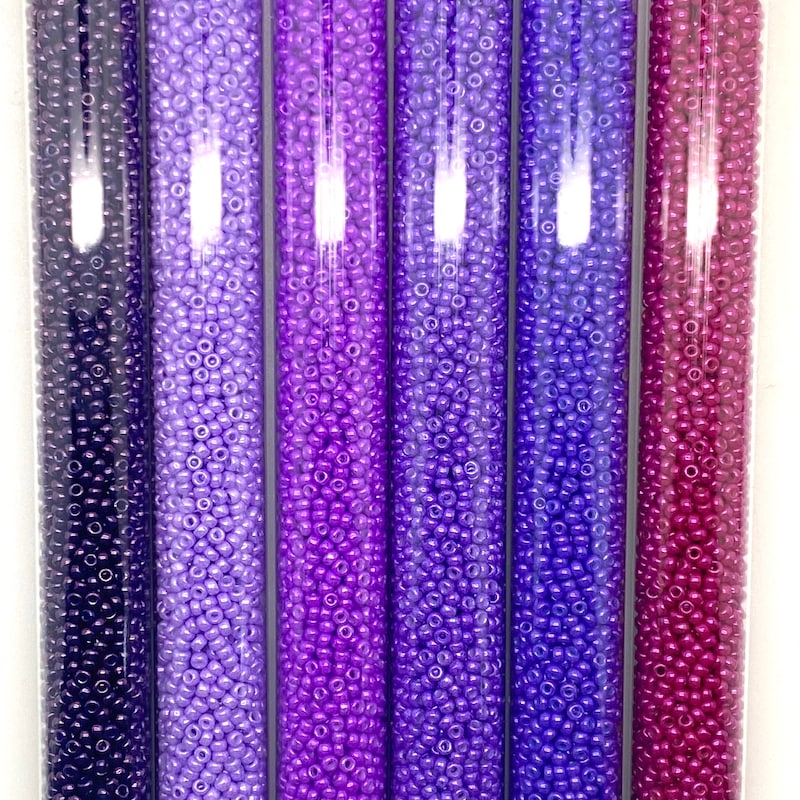 Purple Luster Beads 11/0 - Etsy
