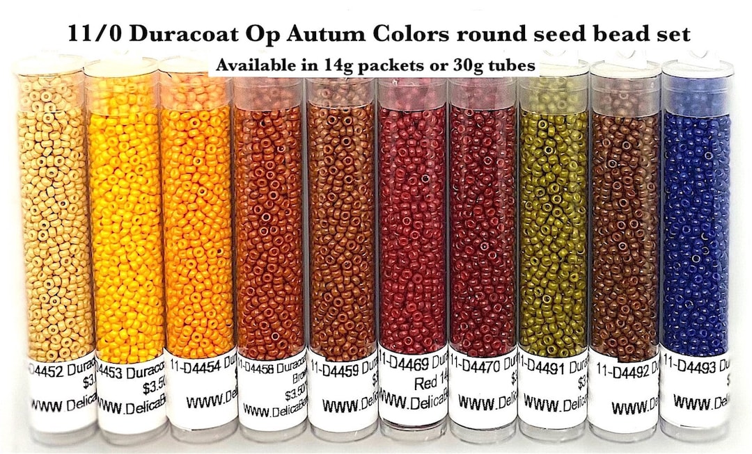 11/0 Duracoat Op Autumn Colors Round Seed Bead Set - Etsy