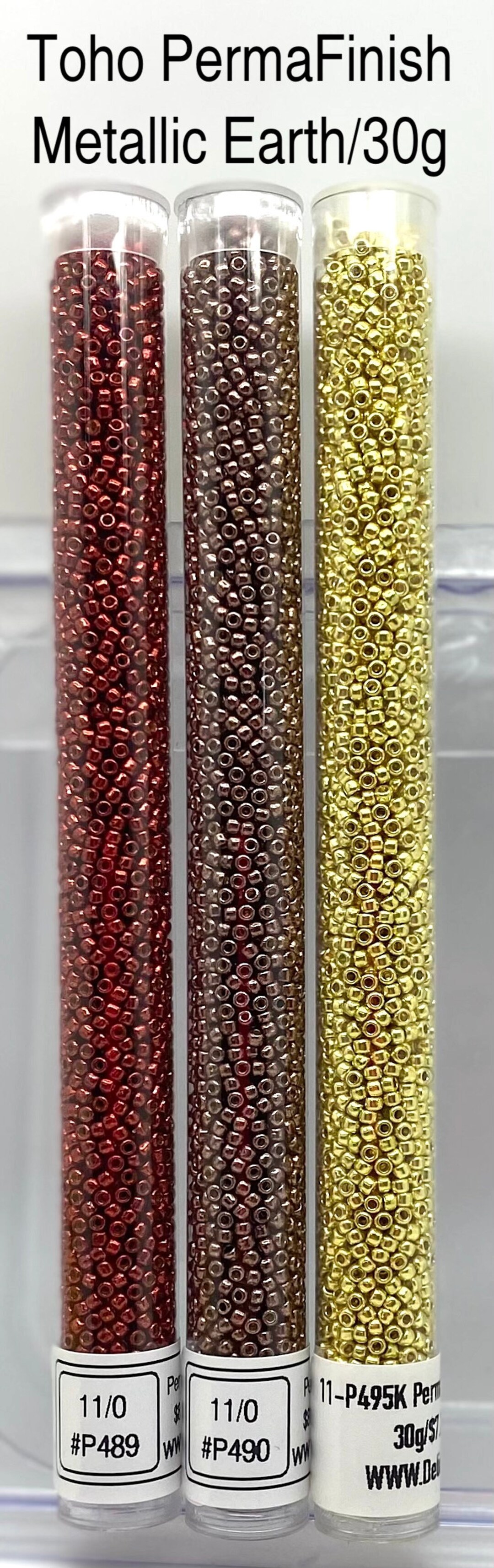 11/0 Toho Permafinish Metallic Earth Colors Round Seed Bead Set/30g Ea ...