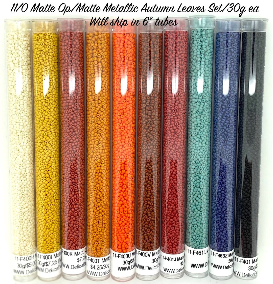 11/0 Matte Op/matte Metallic Autumn Leaves Round Seed Bead Set - Etsy
