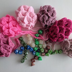 Crochet Red Dragonscale Dice Bag, Pink Dnd Dice Bag, Crochet Red/pink ...