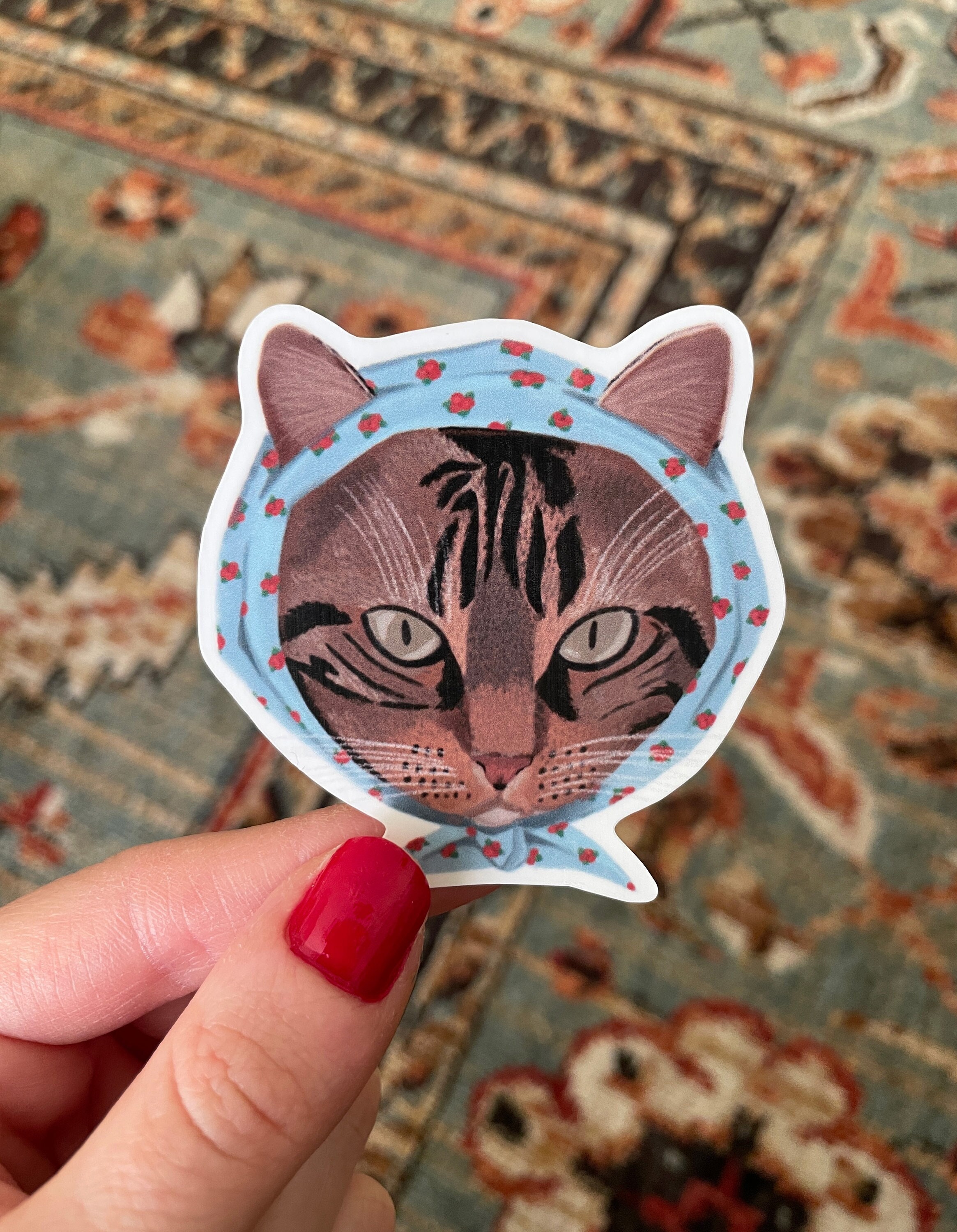 Babushka Cat Waterproof Vinyl Sticker - Etsy