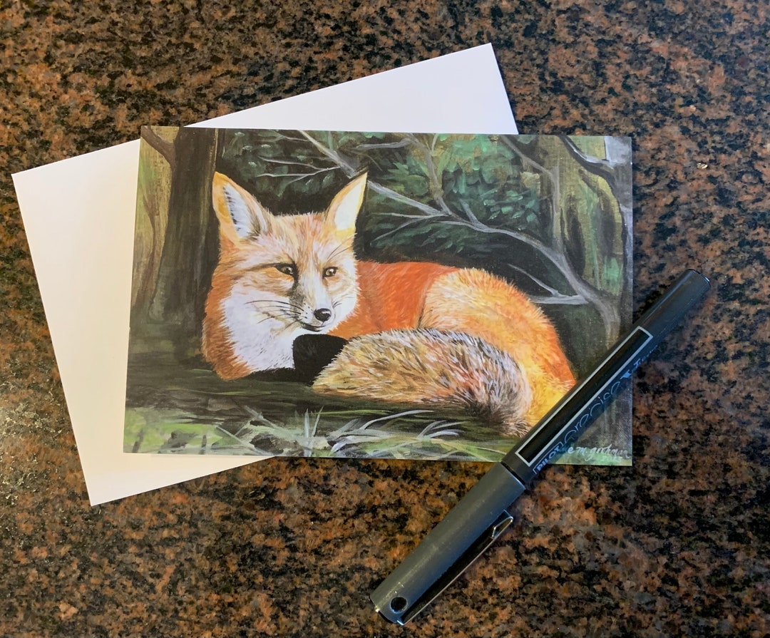 Note Cards: "resting Red Fox" - Created From an Original Painting by ...