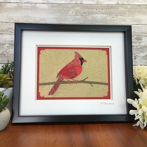 Cardinal - Handmade Original, Paper Folding, Iris Folding Artwork - Etsy
