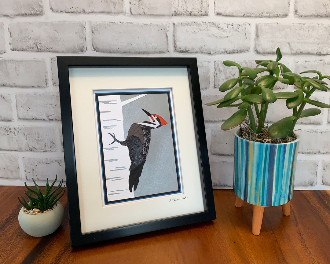 Woodpecker - Handmade Original, Paper Folding, Iris Folding Artwork - Etsy