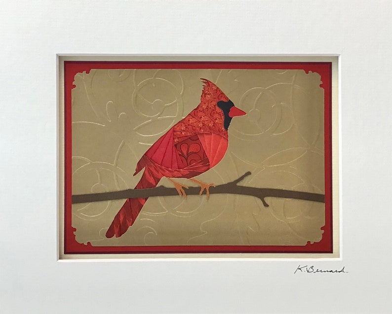 Cardinal - Handmade Original, Paper Folding, Iris Folding Artwork - Etsy