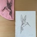 Hummingbird Linoleum Print | Block Print Bird Art - Etsy