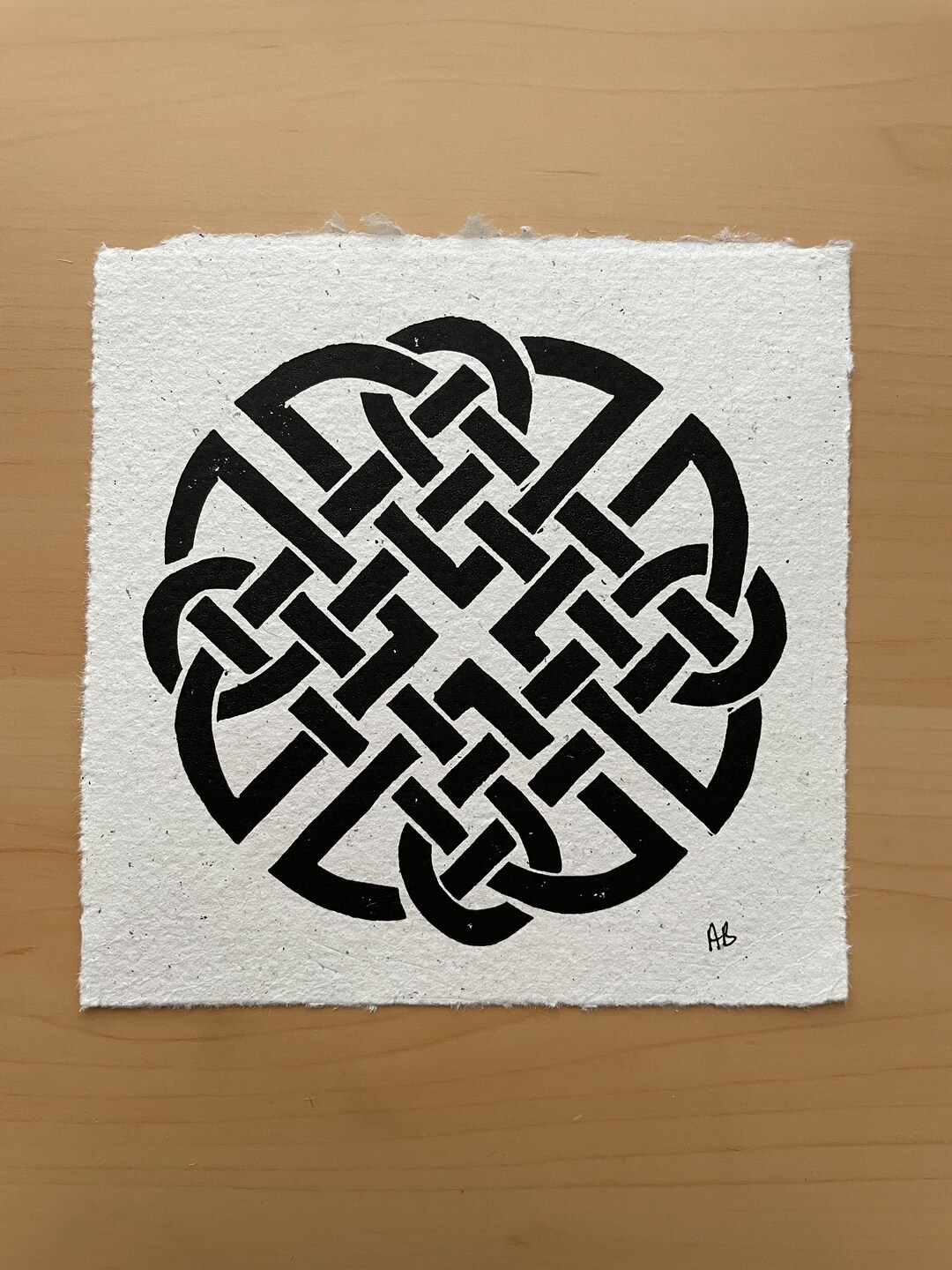 Dara Knot Celtic Knot Linoleum Print - Etsy
