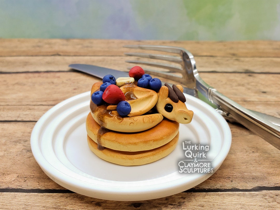 Polymer Clay Pancake Dragon With Fruit - Etsy