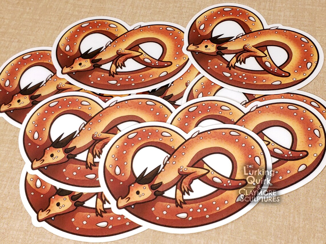 Pretzel Lindworm Dragon - 3 Inch Vinyl Sticker - Etsy
