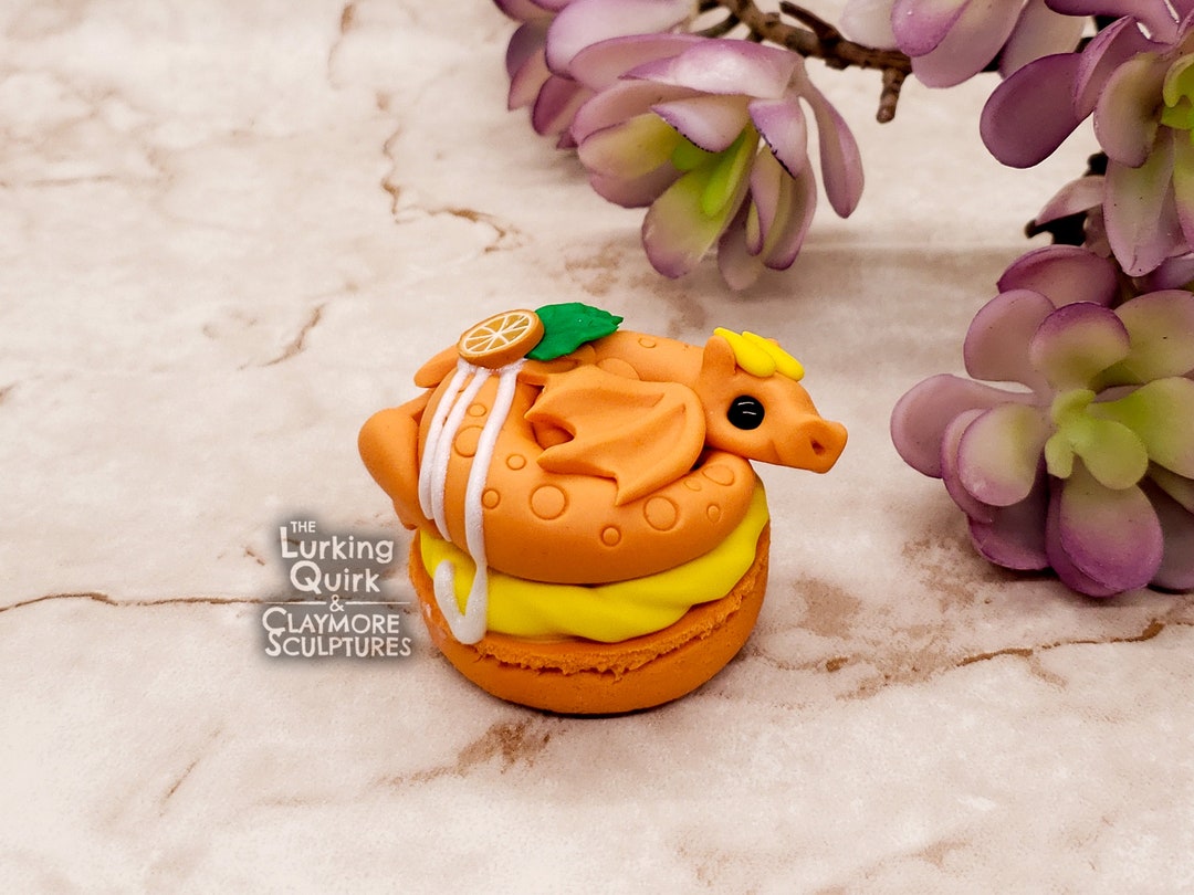 Orange Macaron Polymer Clay Dragon - Etsy
