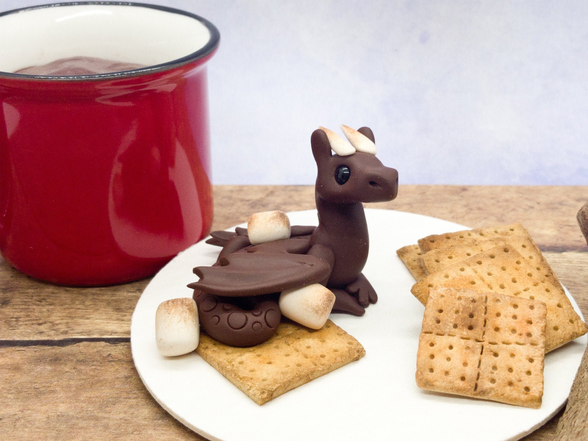 Chocolate Smores Polymer Clay Dragon Figure | Etsy