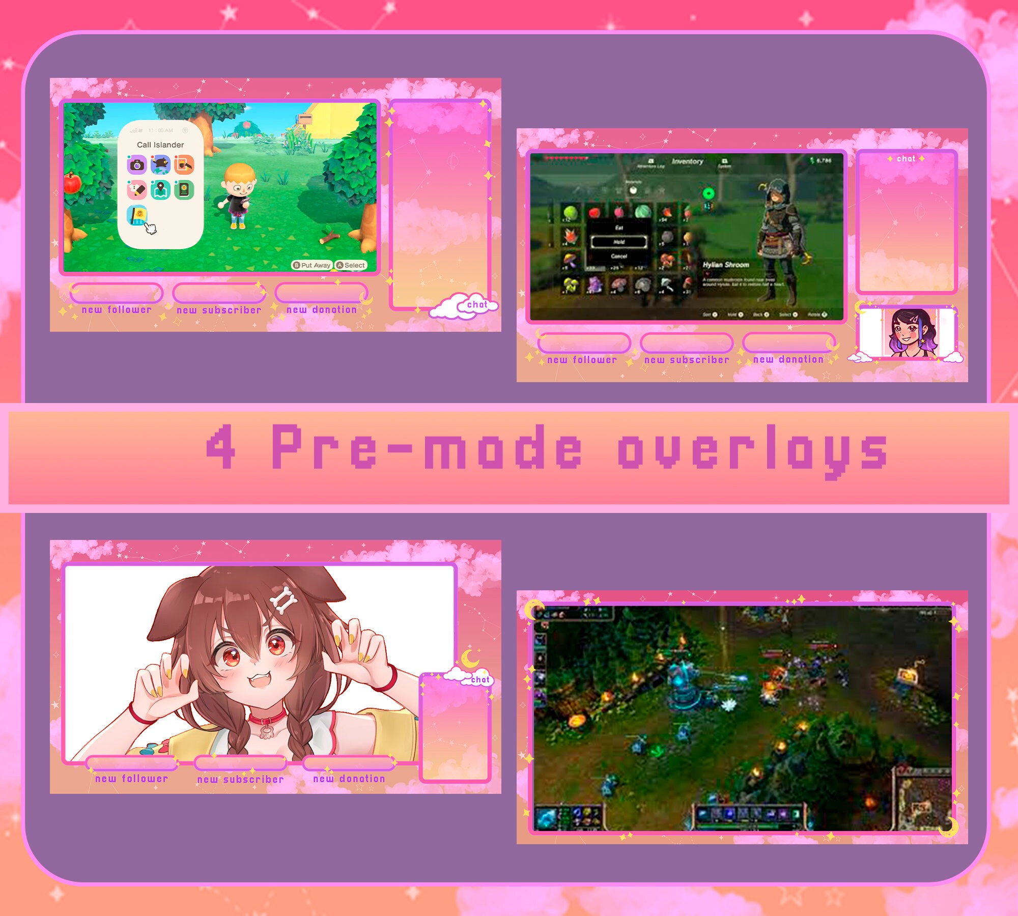 Pastel Peach Sunset Stream Pack / Twitch Stream Pack / Cute Stream Pack ...