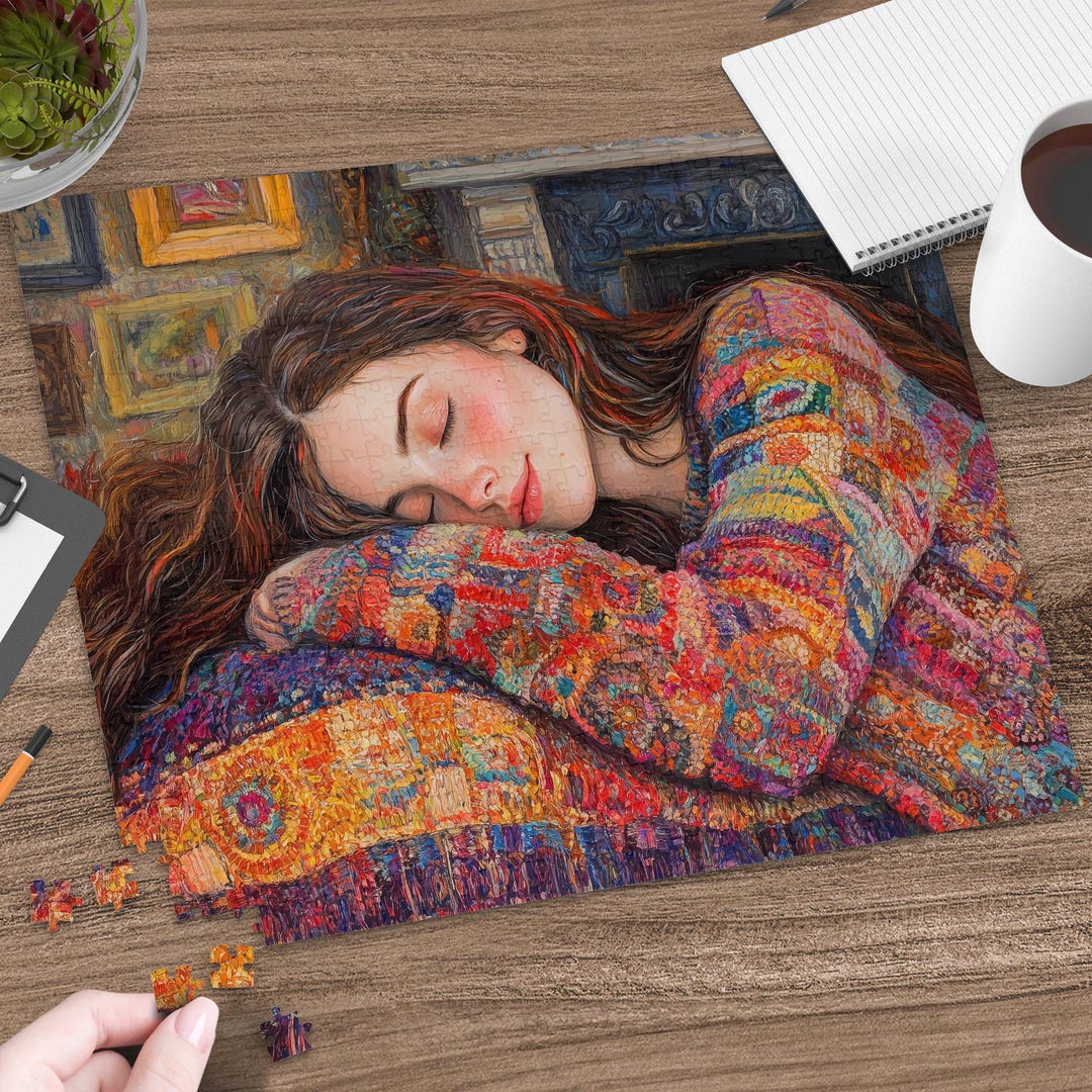 Beautiful 520 Piece Art Puzzle, Colorful Dreamy Woman Puzzle, Unique ...