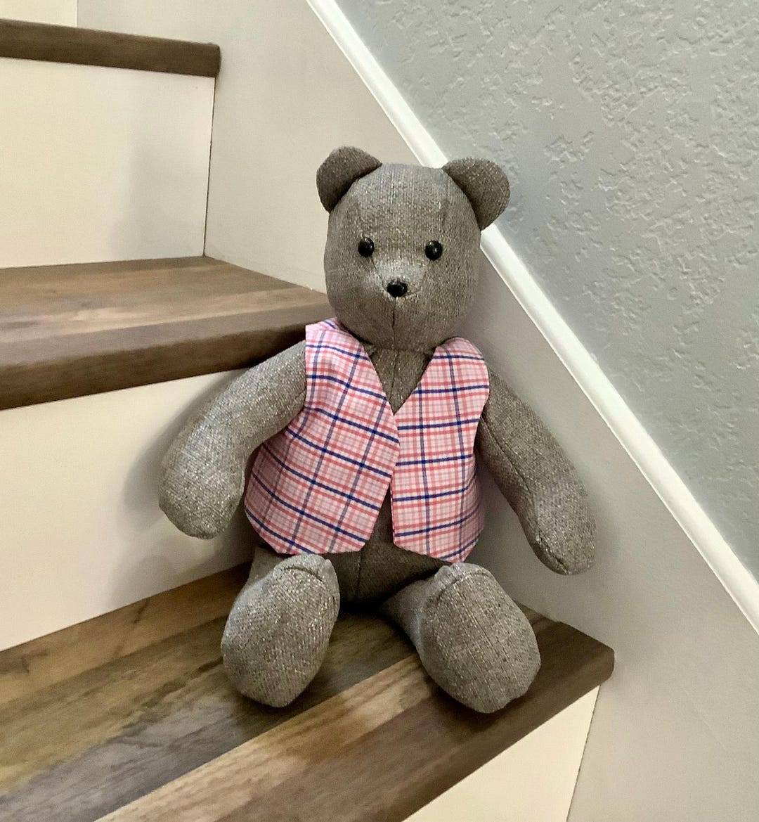 18 Inch Memory Bear, Teddy Bear, Keepsake Bear, Bear Made From Clothing ...