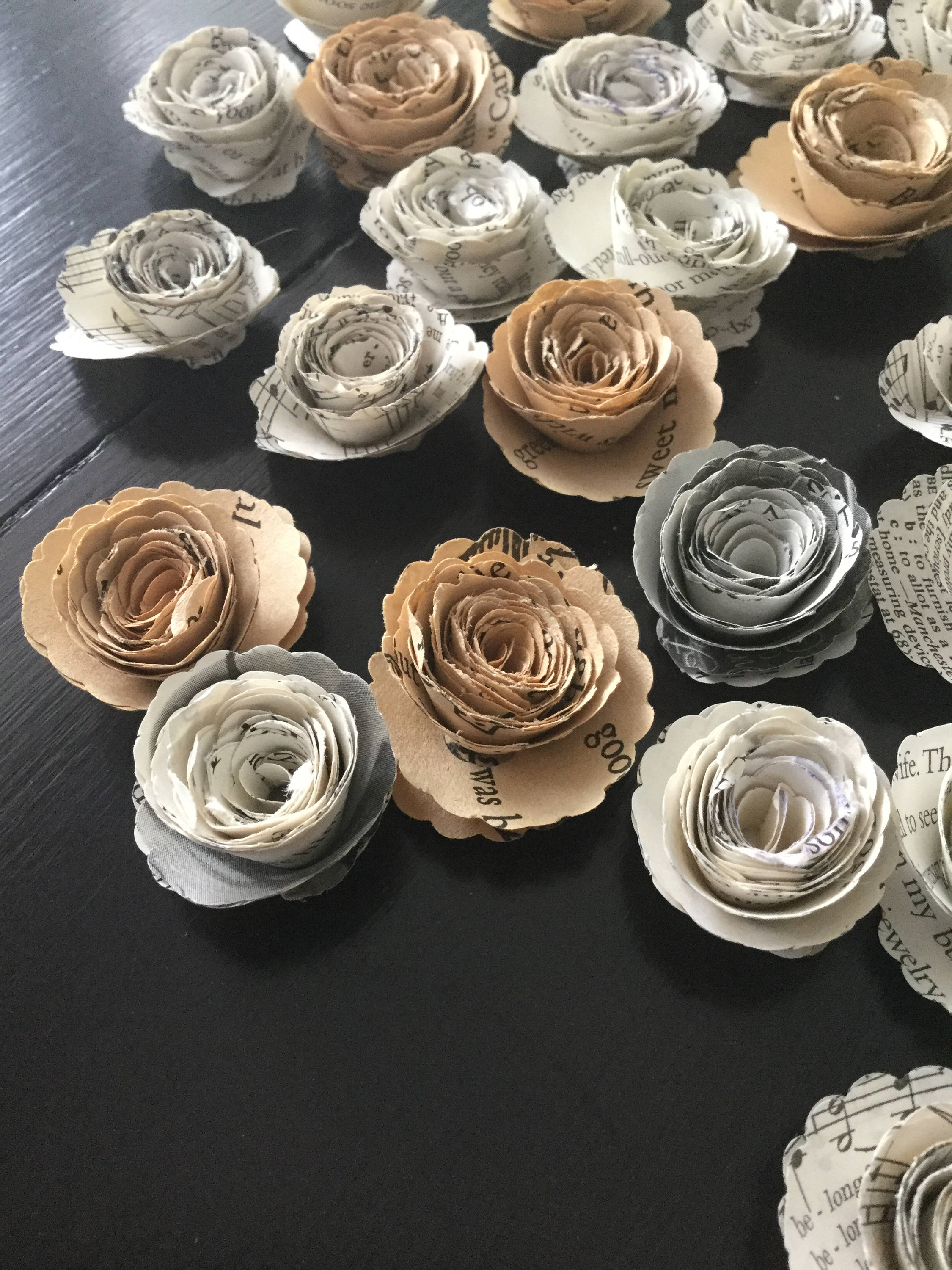 Book Page Flowers Small Paper Flowers Loose Flowers Book | Etsy