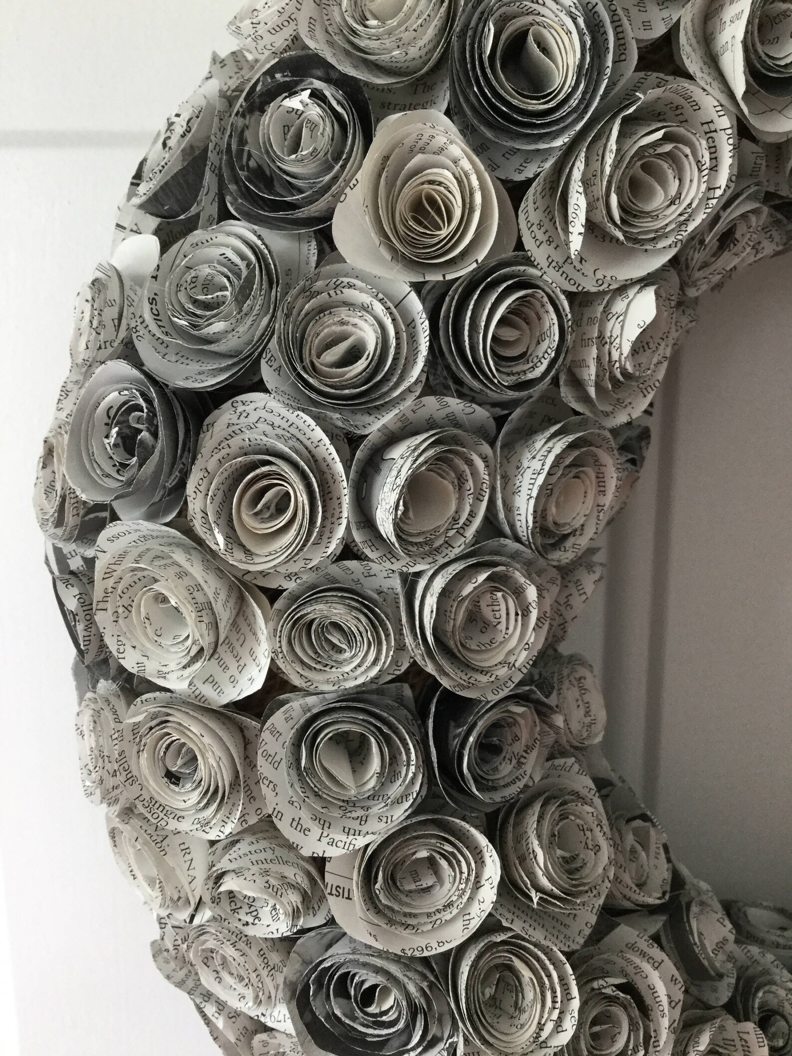 Paper Flower Wreath Paper Rose Wreath Paper Wreath Book | Etsy