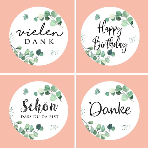 Eucalyptus Sticker Danke Sticker Thank You Sticker - Etsy