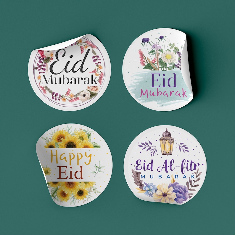 Eid Mubarak Stickers Personalised Eid Mubarak Stickers Eid - Etsy