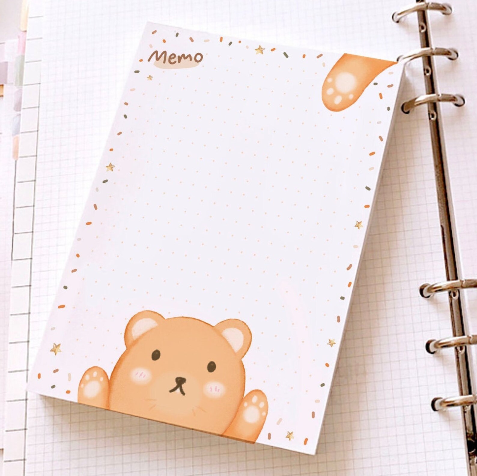 BEAR Sticky Note Notepads Personalized Stationery Note - Etsy
