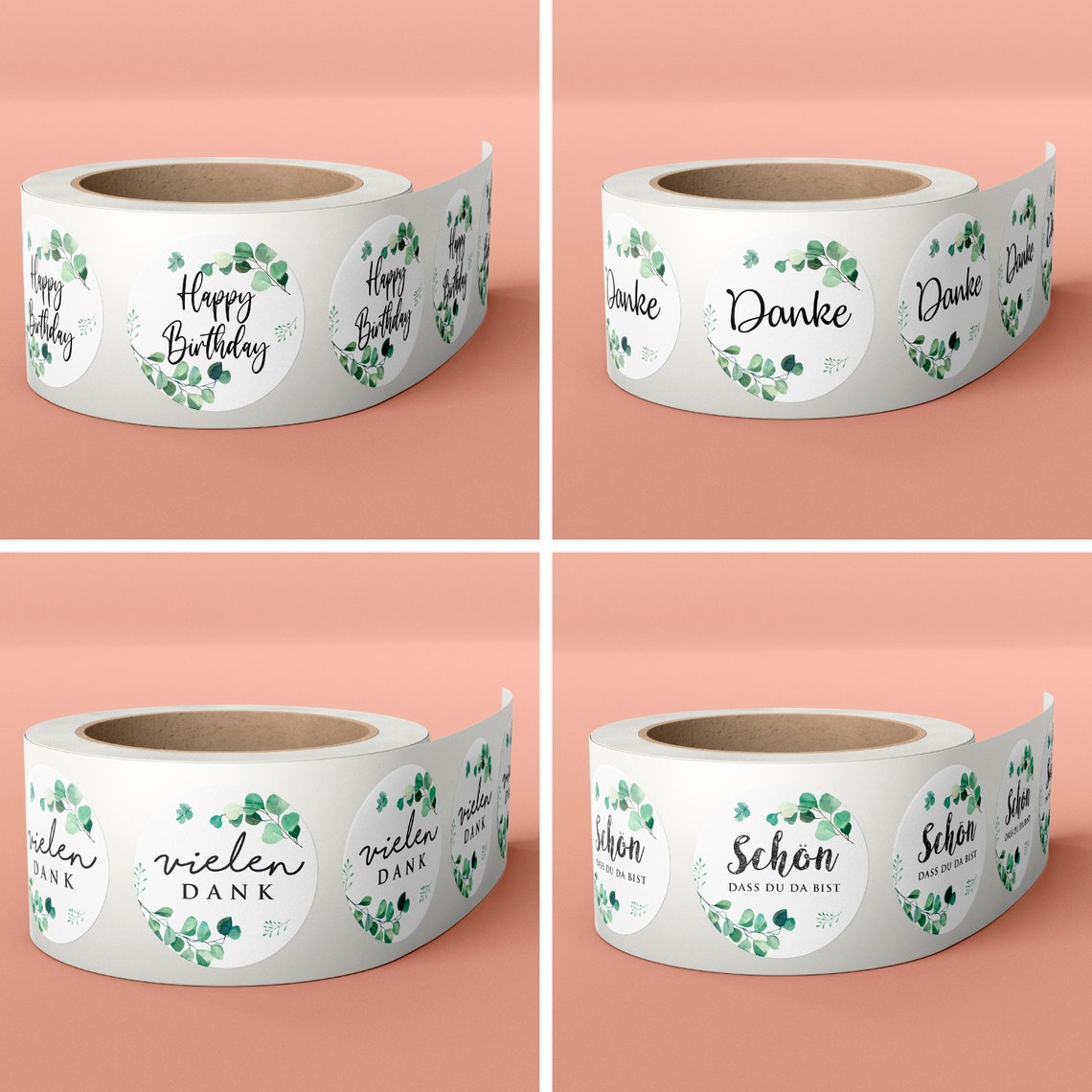 Eucalyptus sticker danke sticker thank you sticker | Etsy