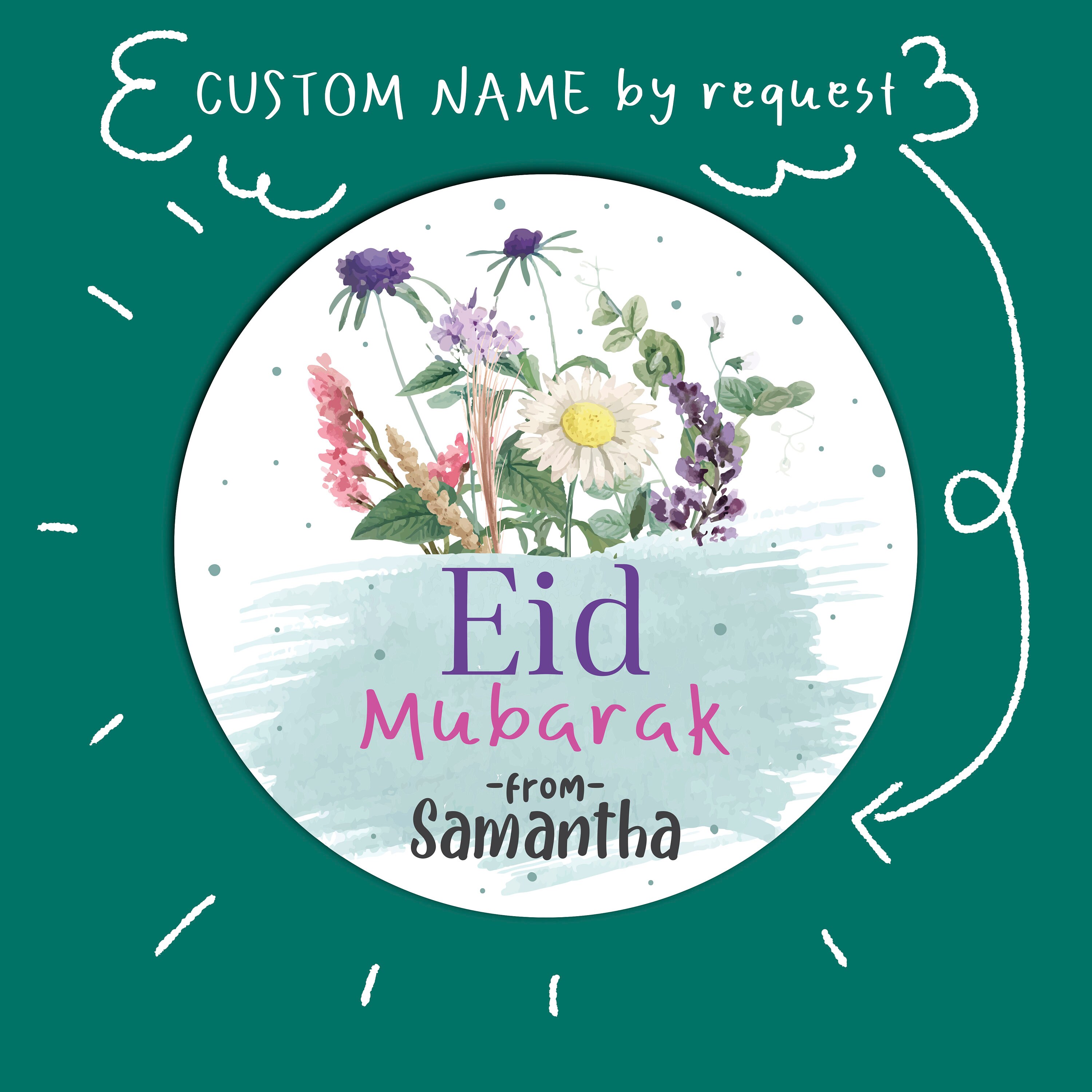 Eid Mubarak Stickers Personalised Eid Mubarak Stickers Eid - Etsy
