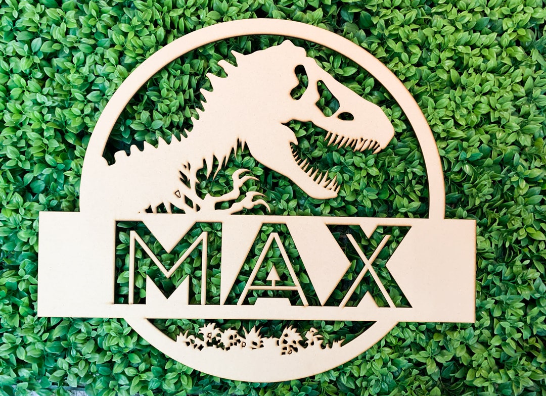 Custom Name Dinosaur Wall Wood Sign - Personalized Name, Custom Name ...
