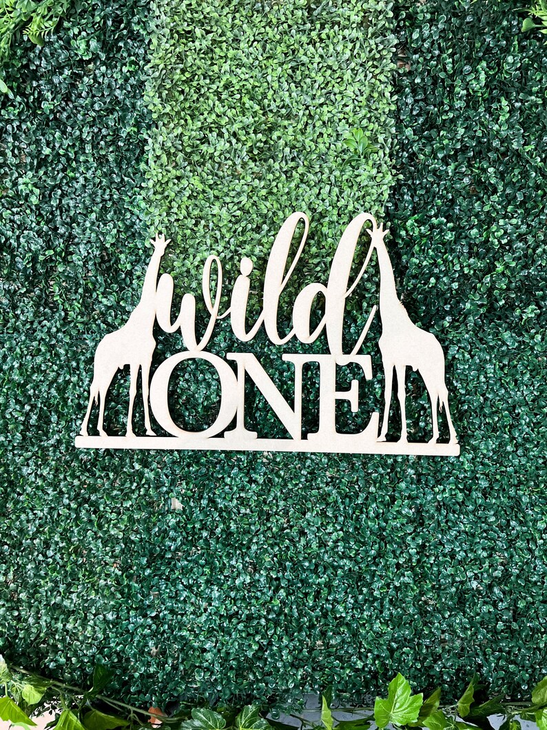 WILD ONE GIRAFFE Wooden Sign Birthday Nursery Baby Shower | Etsy