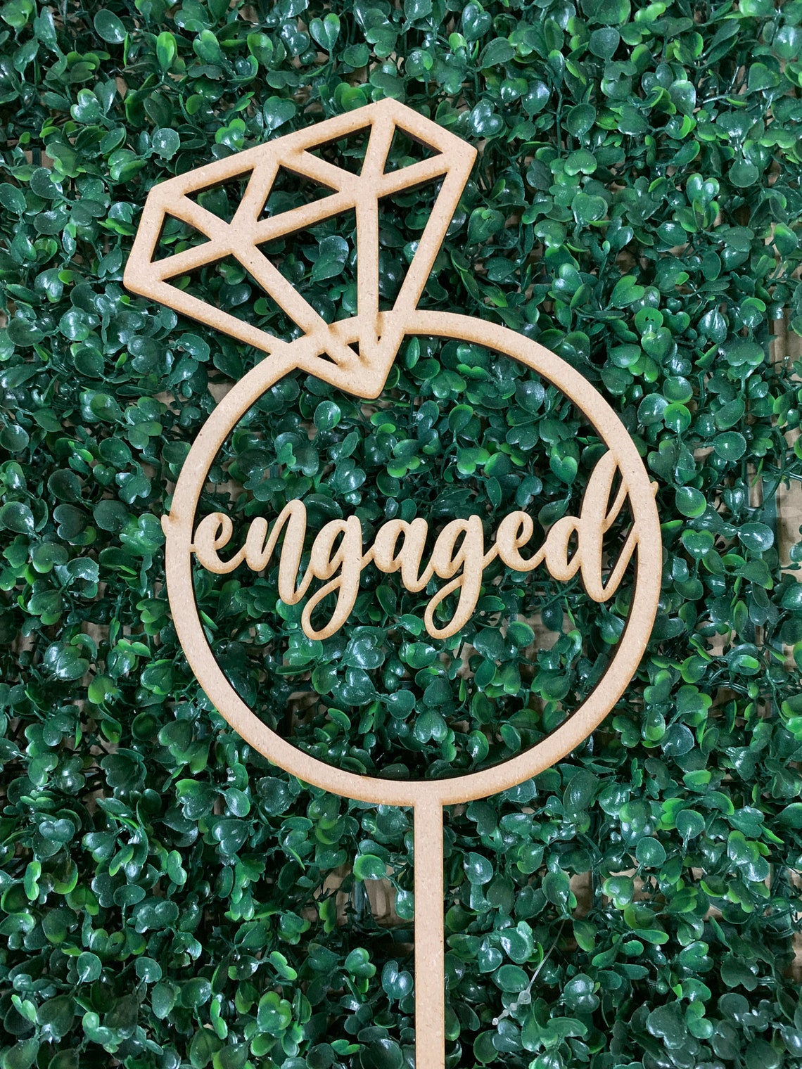 Engaged Wooden Cake Topper - We're Engaged Cake Topper, Bridal Shower ...