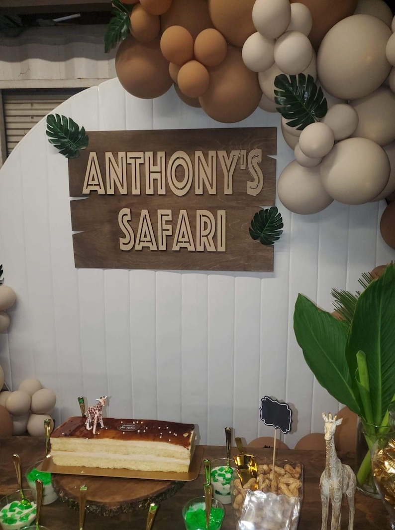 Custom/personalized Safari Theme Wooden Sign/backdrop - Etsy