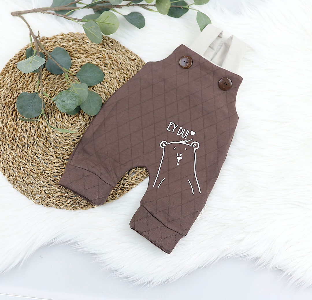 SINGLE PIECE - Dungarees "blümi" Romper Baby Brown Ey Du Wooden Buttons ...