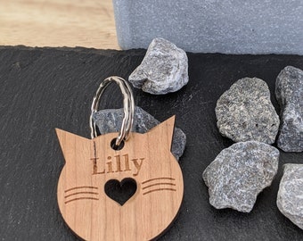 Acrylic Cat Keyring Gift - Etsy UK
