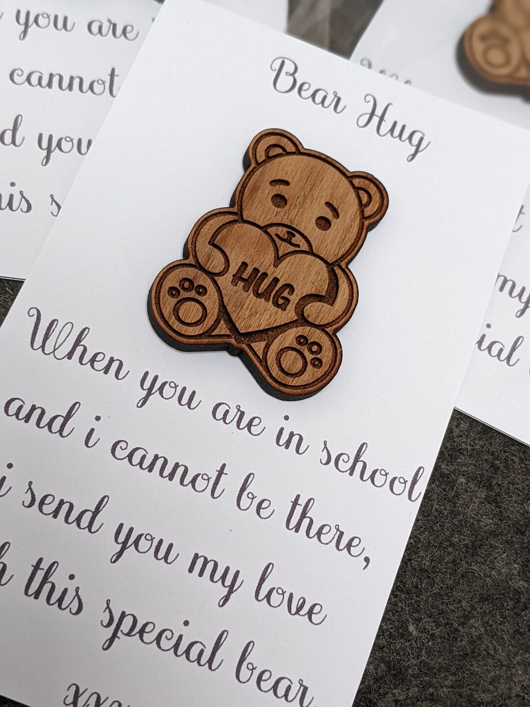 Bear Pocket Hug Token - Etsy