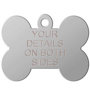 Personalised Aluminium Dog Tag - 3 Sizes Pet Identification Tag Puppy ...