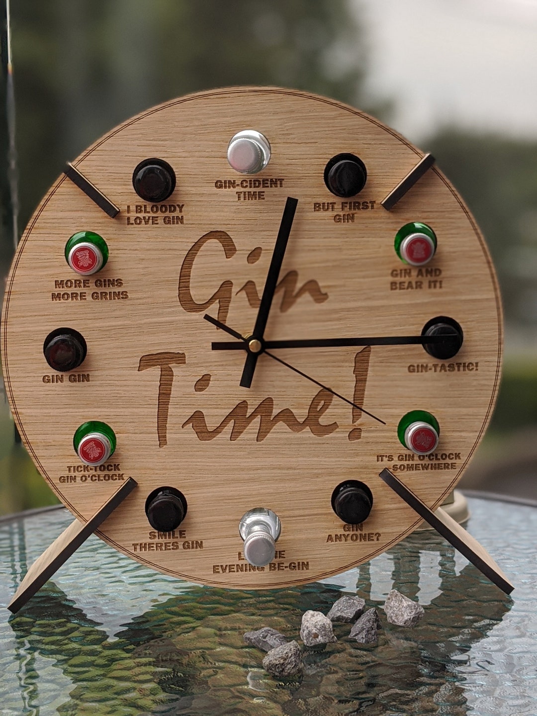 Gin Time Clock - Gin Bottle Holder Design - Etsy