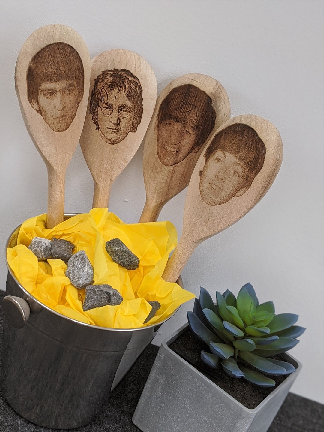 The Beatles Gift Wooden Spoons Engraved John Lennon, Paul Mccartney ...