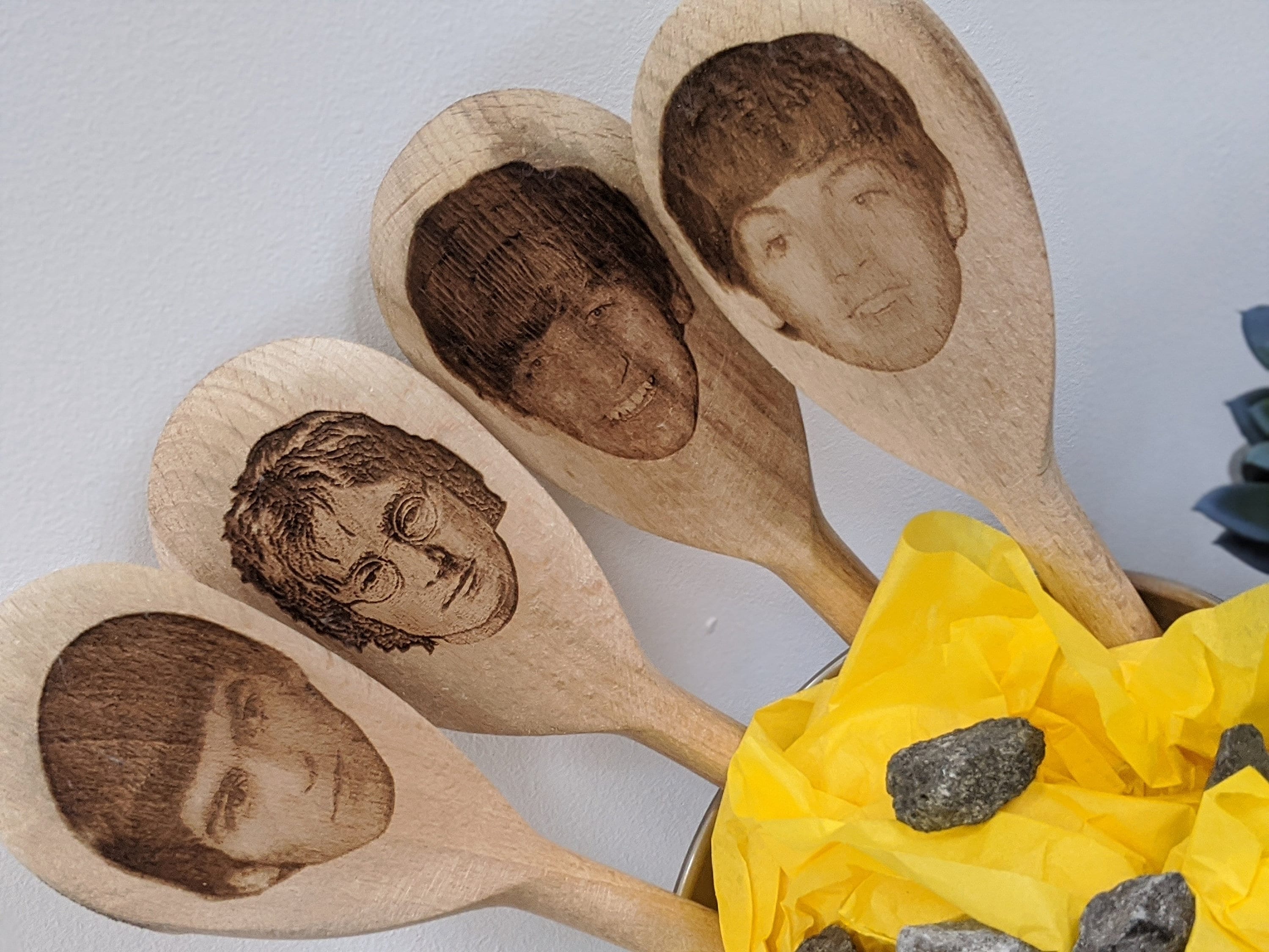The Beatles Gift Wooden Spoons Engraved John Lennon, Paul Mccartney ...
