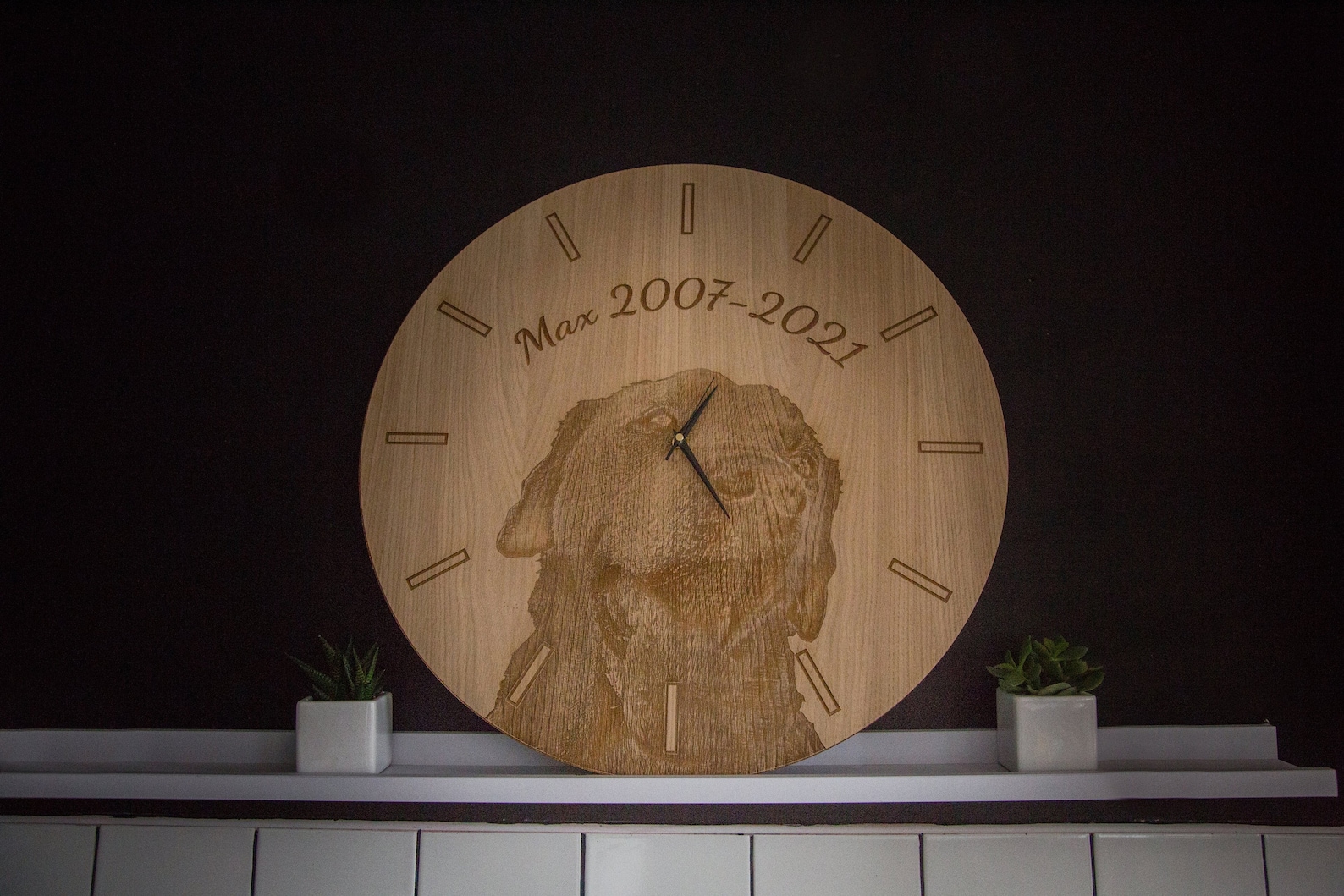 Pet wall clock any text any image gift pet memorial | Etsy