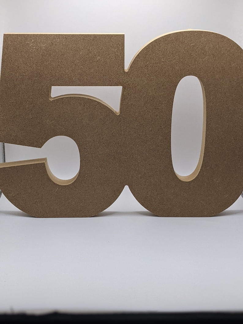 MDF 18mm Thick Free Standing Wooden Numbers 10cm up to 100cm ANY FONT ...