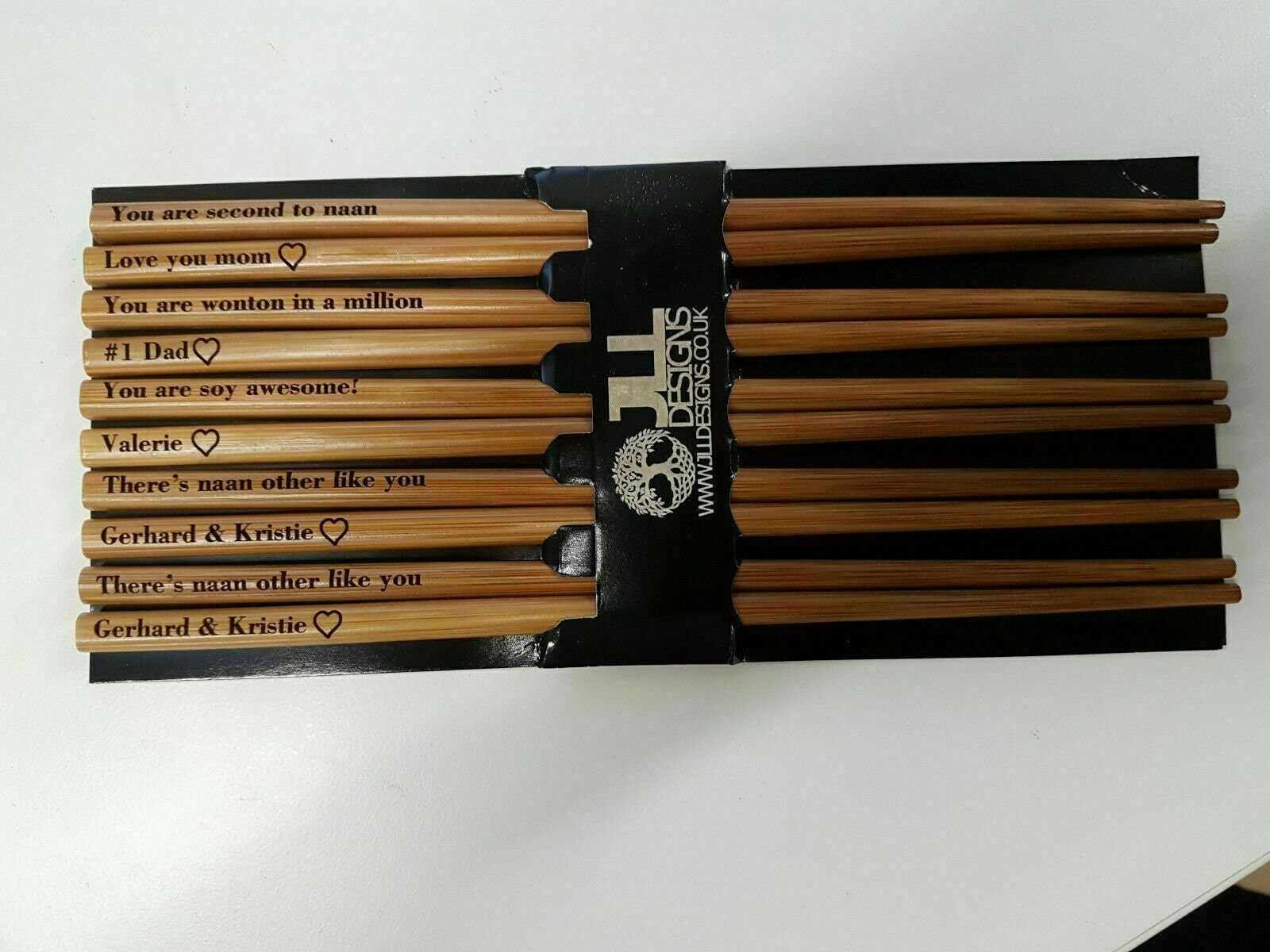 Personalised Engraved Bamboo Chopsticks Birthday Christmas New Year ...