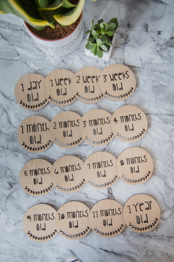 Baby Milestone Disc Set of 16 Baby Photo Markers | Etsy